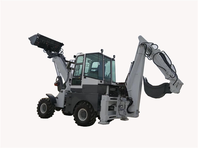 Black White 1.6 Ton 4WD Telescopic Backhoe Loader With Excavator WY22-16